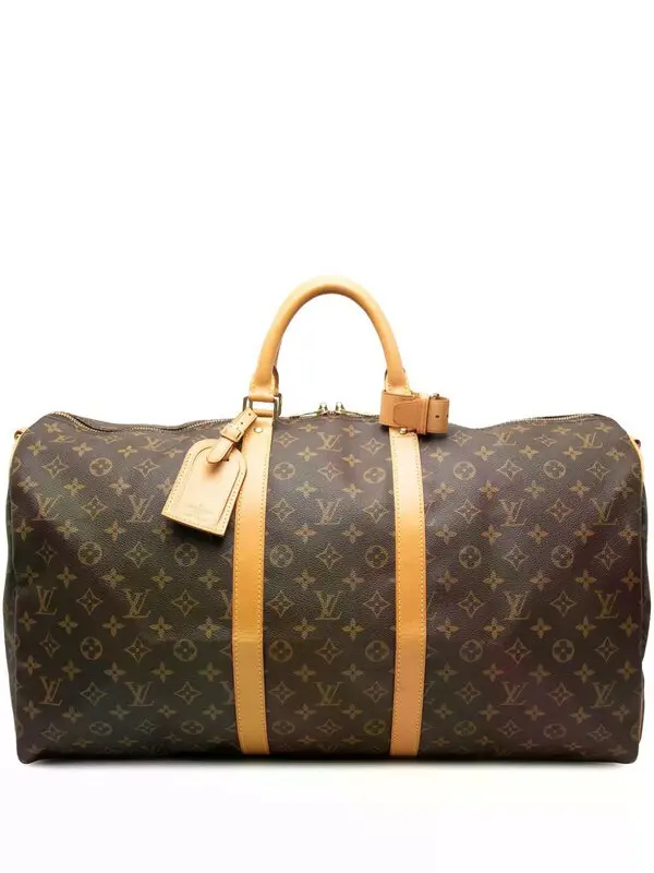 LOUIS VUITTON 1998 Monogram Keepall Bandouliere 55 Travel Bag - Brown