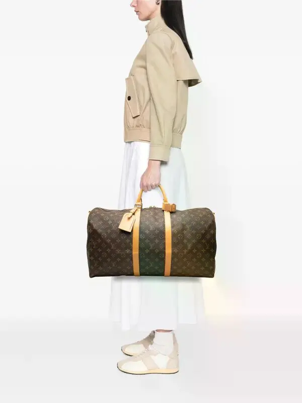 LOUIS VUITTON 1998 Monogram Keepall Bandouliere 55 Travel Bag - Brown