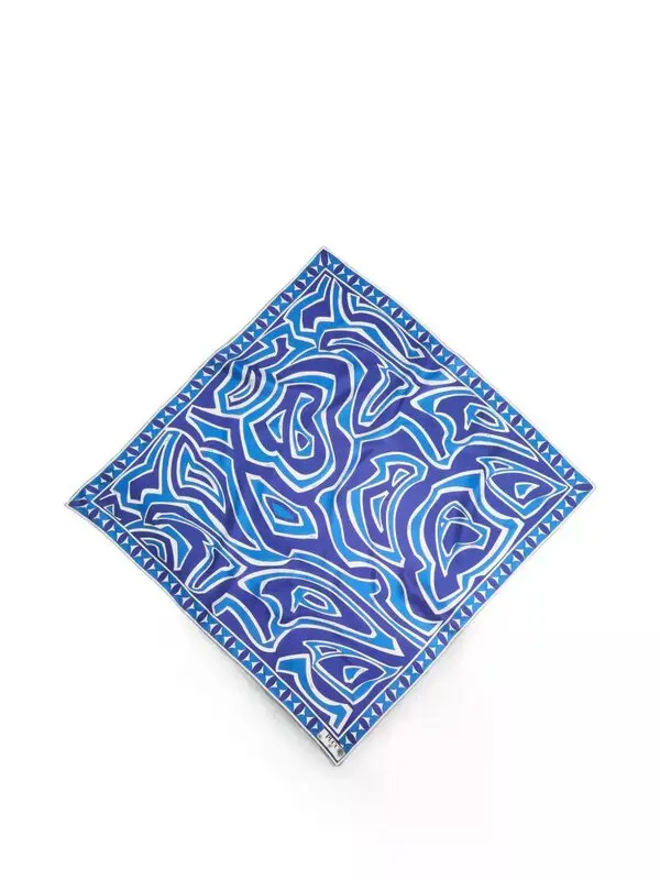 Emilio Pucci Labirinto-print Silk Scarf - Blue