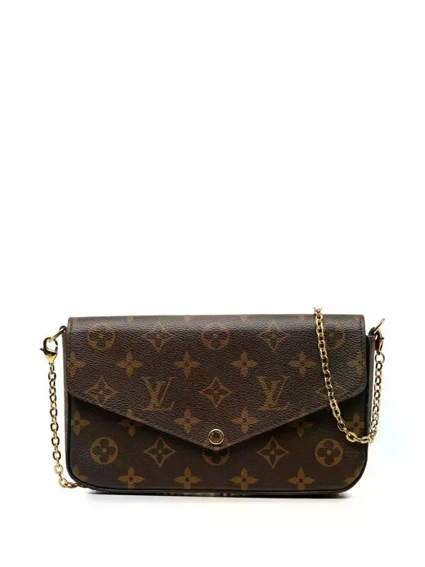 LOUIS VUITTON Monogram Pochette Felicie Crossbody Bag - Brown