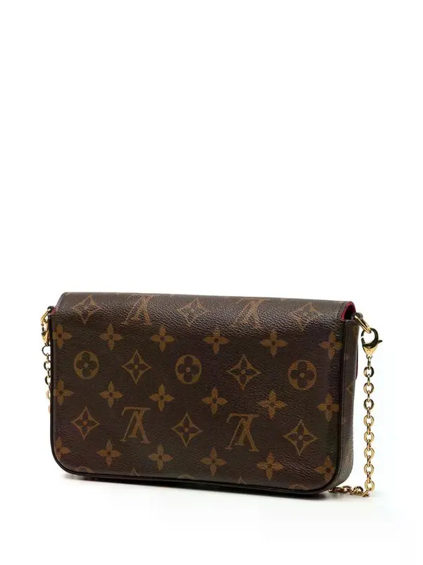 LOUIS VUITTON Monogram Pochette Felicie Crossbody Bag - Brown