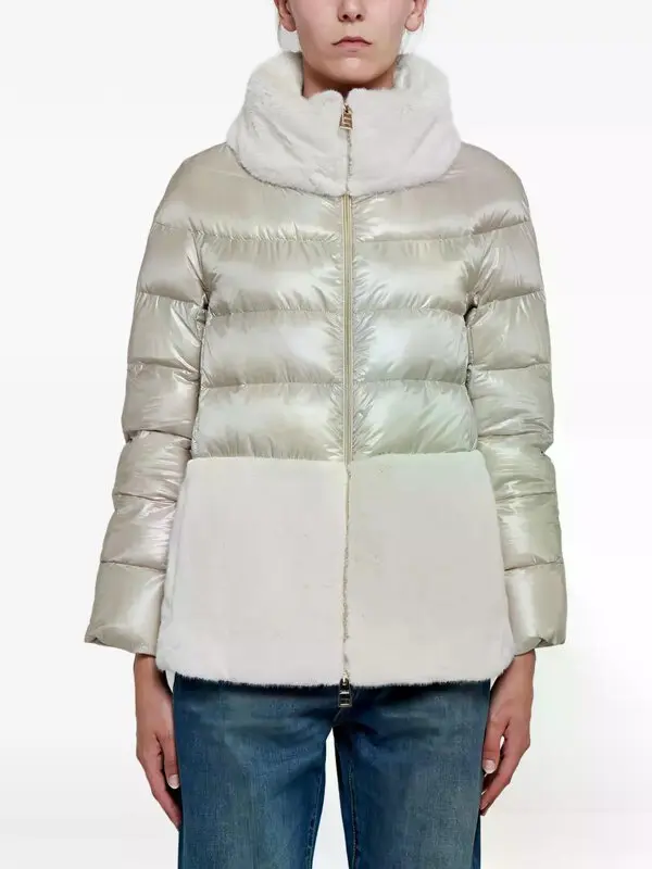 Herno Faux-fur Insert Down Jacket - Neutrals