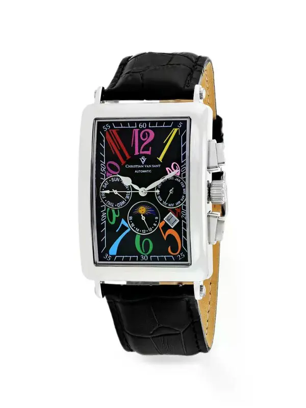 CHRISTIAN VAN SANT Prodigy Automatic Watch With Leather Strap - Black