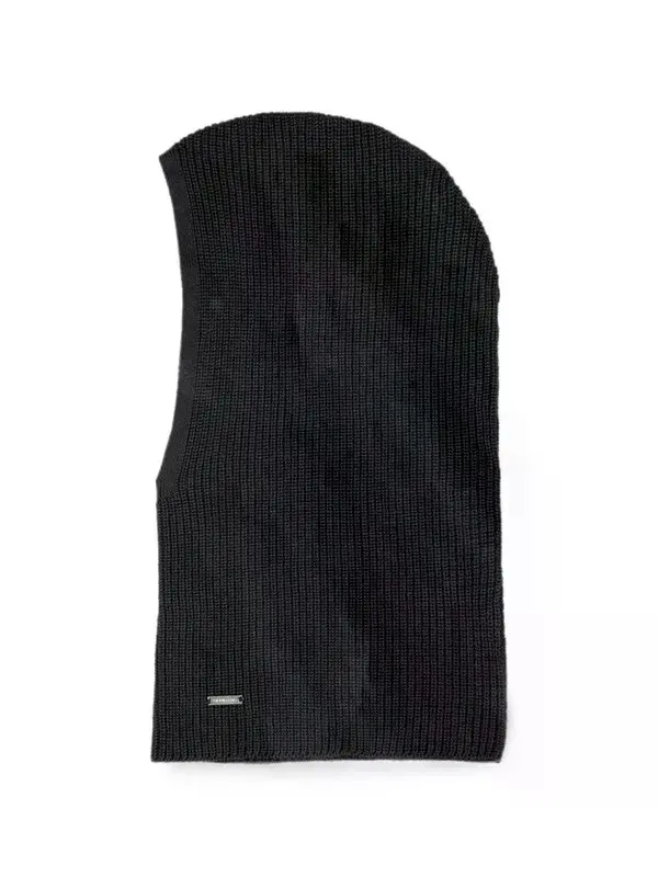 DIDRIKSONS Ribbed-knit Logo-plaque Balaclava - Black