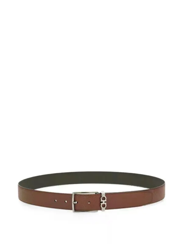 FERRAGAMO Reversible And Adjustable Belt With Rectangular Buckle