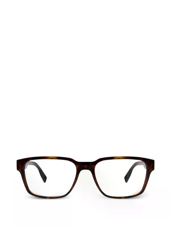 Lacoste Rectangle Frame Eyeglasses With Tortoiseshell Effect - Brown