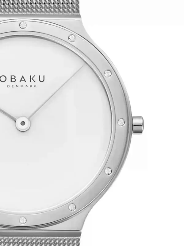 OBAKU Lille 32mm Watch With Crystal-embellished Bezel And Mesh Strap