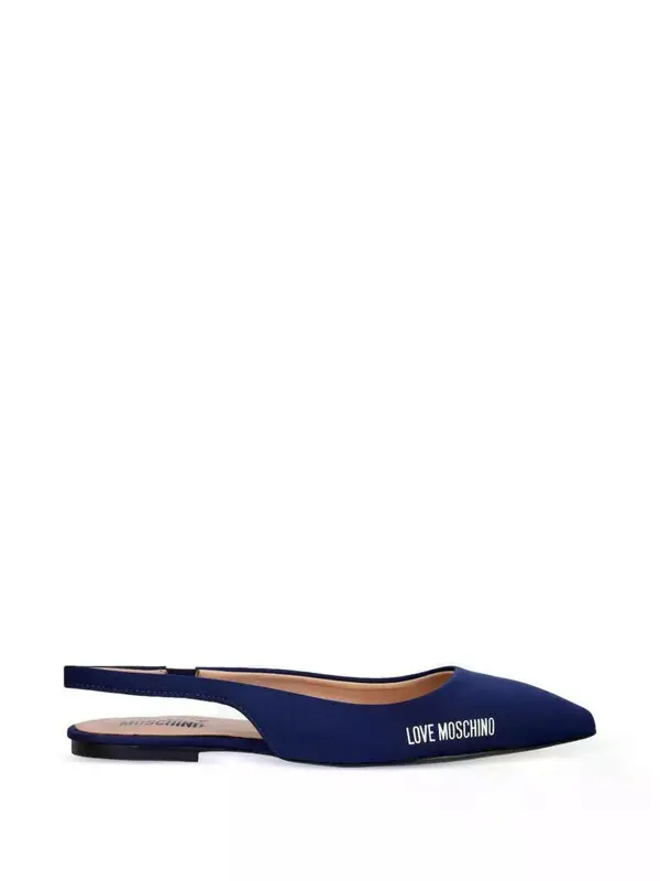 Moschino Logo Print Slingback Pumps