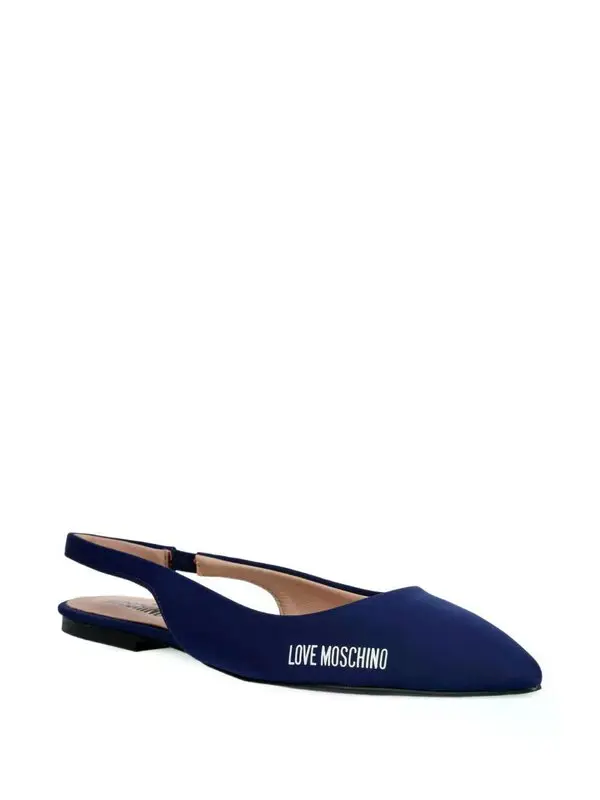 Moschino Logo Print Slingback Pumps