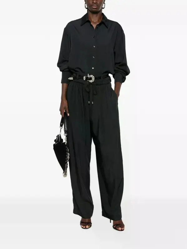 Isabel Marant Étoile Inaya Palazzo Pants With Drawstring Waist - Black