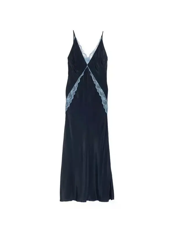 SIR. Elsie Lace-trim Slip Maxi Dress - Blue