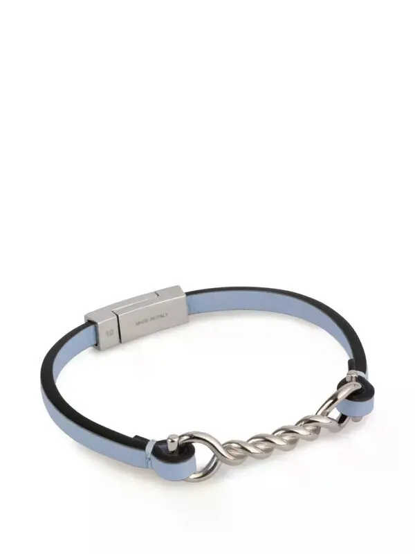 FERRAGAMO Gancini Twisted Leather Bracelet