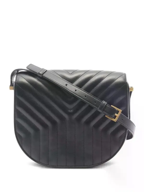Saint Laurent Joan Chevron Quilted Shoulder Bag - Black