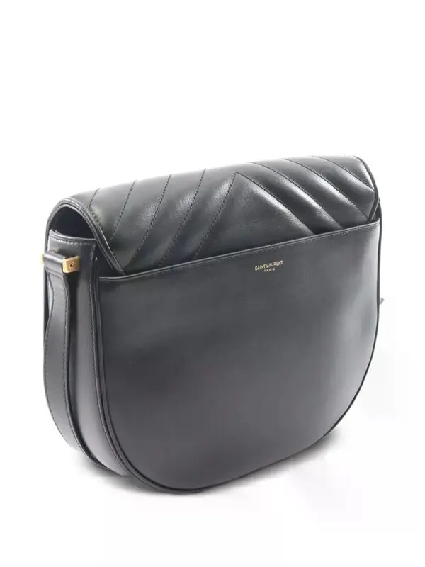 Saint Laurent Joan Chevron Quilted Shoulder Bag - Black