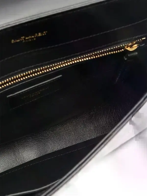 Saint Laurent Joan Chevron Quilted Shoulder Bag - Black