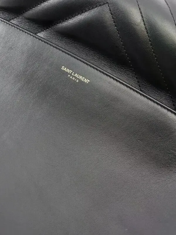 Saint Laurent Joan Chevron Quilted Shoulder Bag - Black