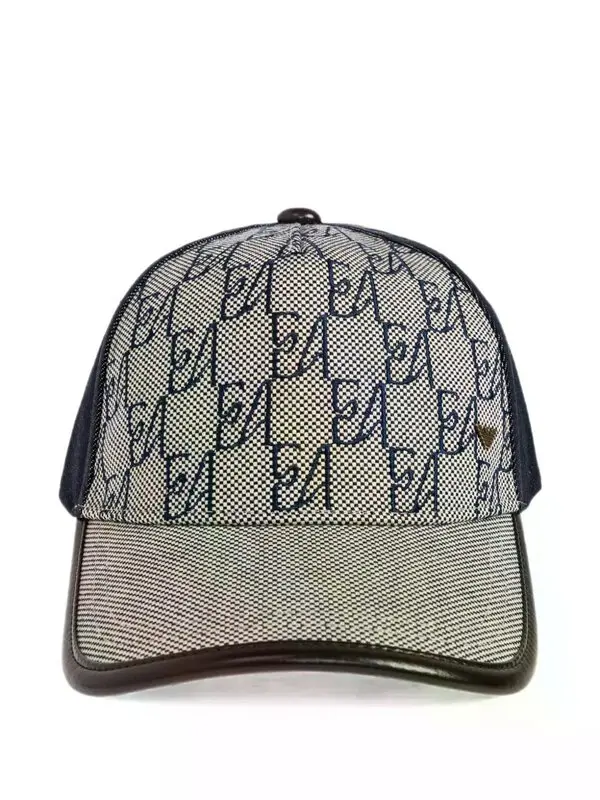 Emporio Armani Monogram-embroidered Curved-peak Baseball Cap - Blue