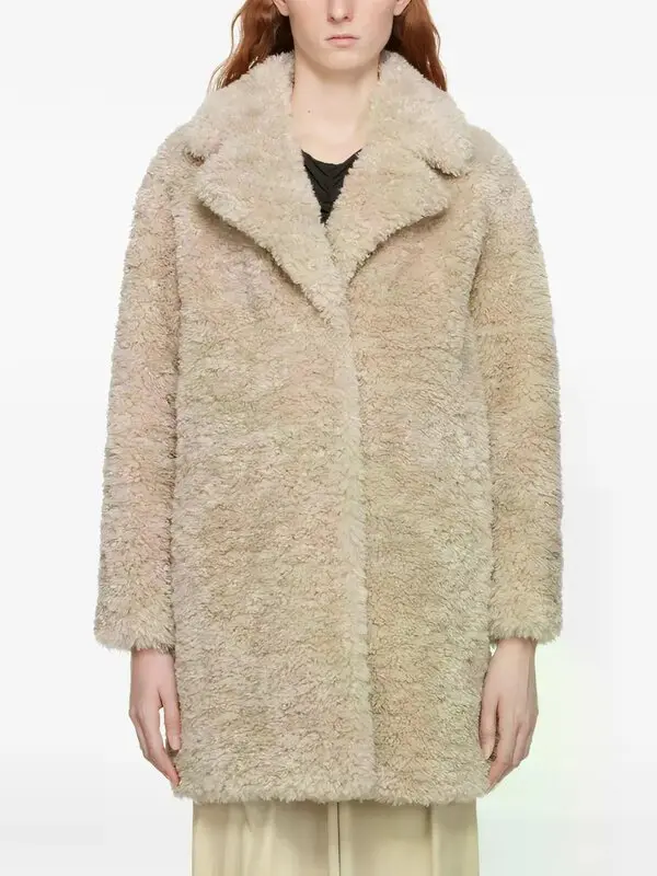 Herno Faux-shearling Notched-lapel Coat
