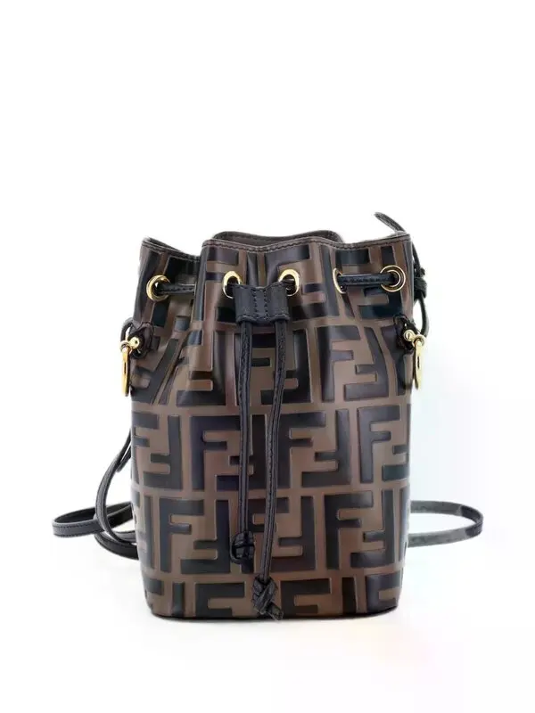 Fendi Mon Tresor Zucca Embossed Leather Mini Bucket Bag