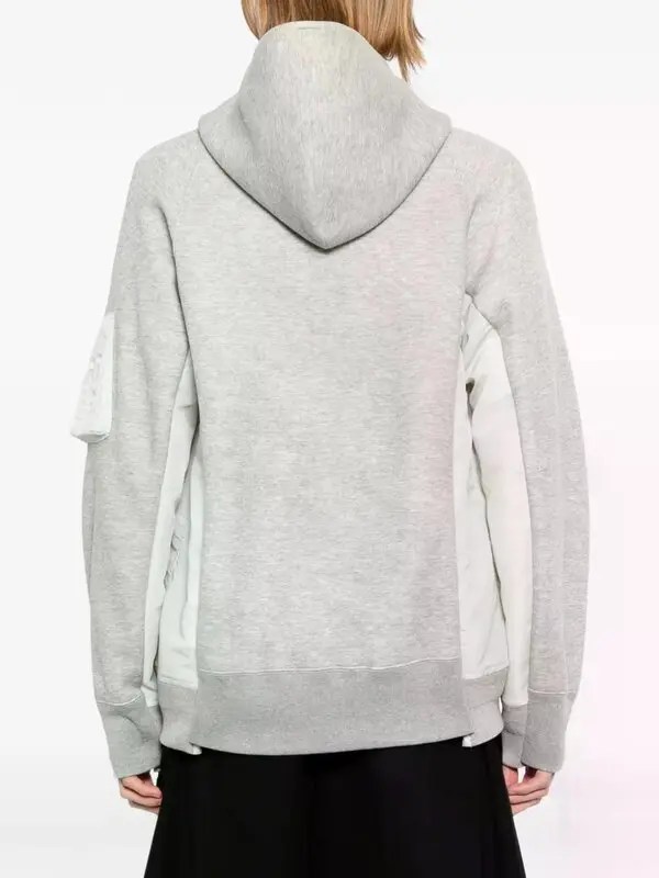 Sacai Panelled Zip-up Hoodie