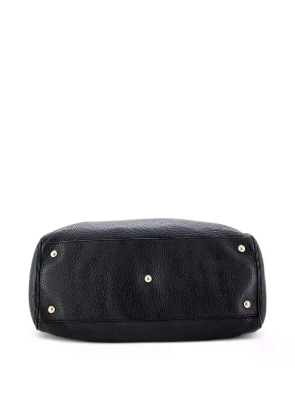 Gucci Bamboo Shopper Leather Medium Tote Bag - Black