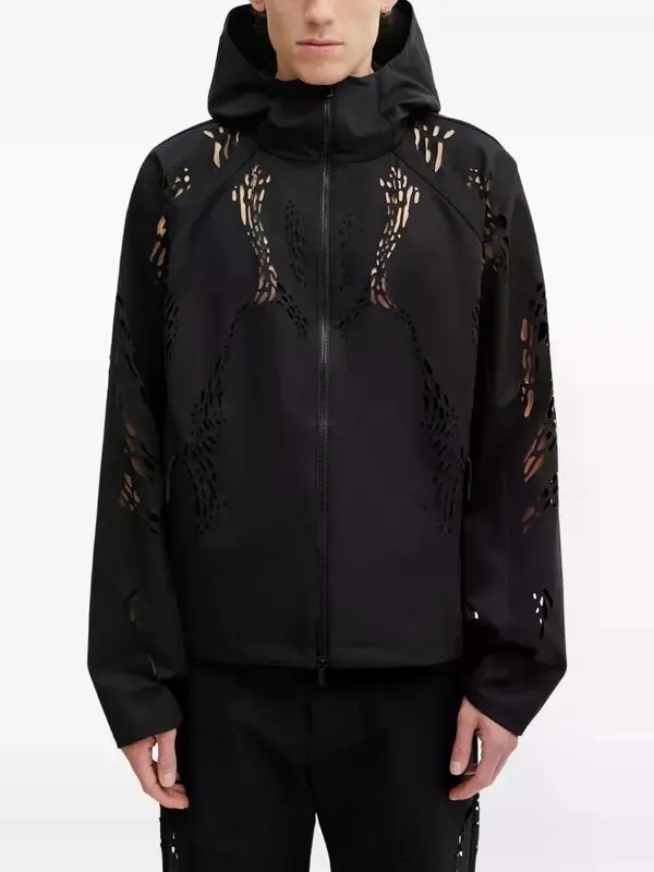 HELIOT EMIL Roan Laser-cut Hooded Jacket - Black