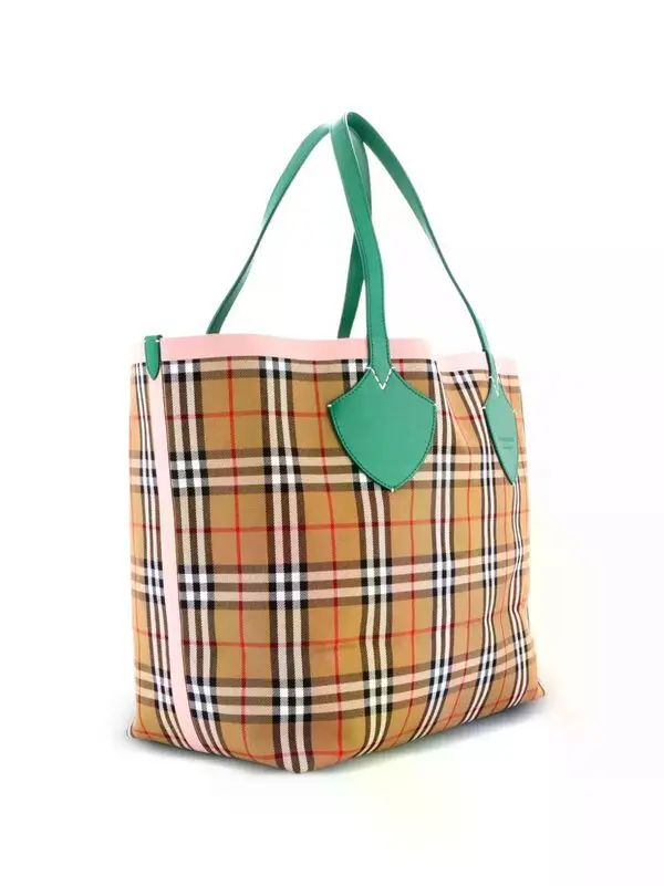 Burberry Reversible Giant Vintage Check Canvas Large Tote Bag