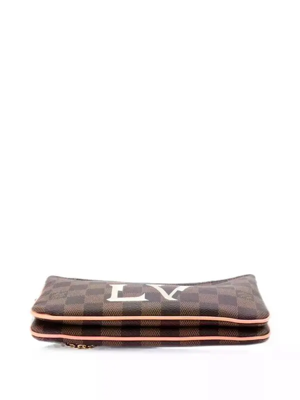 LOUIS VUITTON Double Zip Pochette Damier Clutch Bag