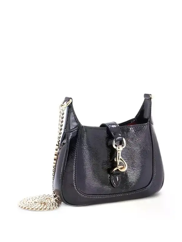 Gucci Jackie Notte Chain Patent Mini Hobo Bag - Black