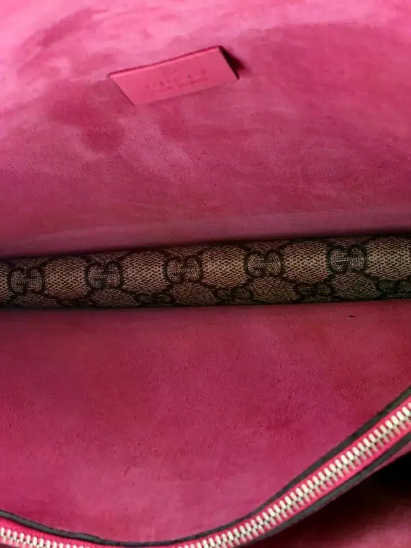 Gucci Embellished Gg Coated Canvas Medium Shoulder Bag