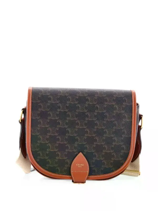 Celine Folco Bag Triomphe Coated Canvas Large Crossbody Bag