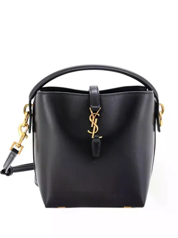 Saint Laurent Le 37 Leather Mini Bucket Bag - Black
