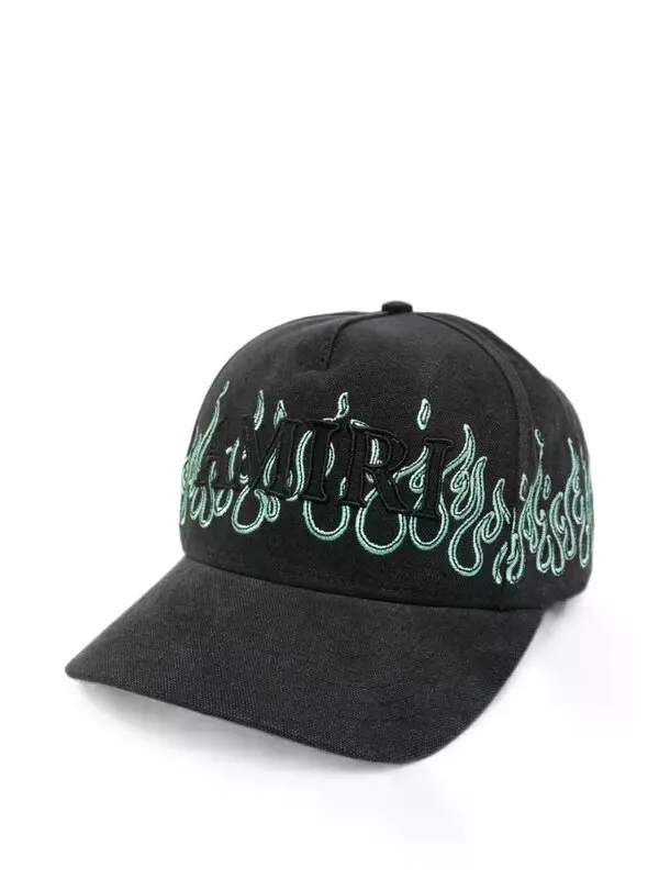 Amiri Flame-embroidered Logo-patch Baseball Cap - Black
