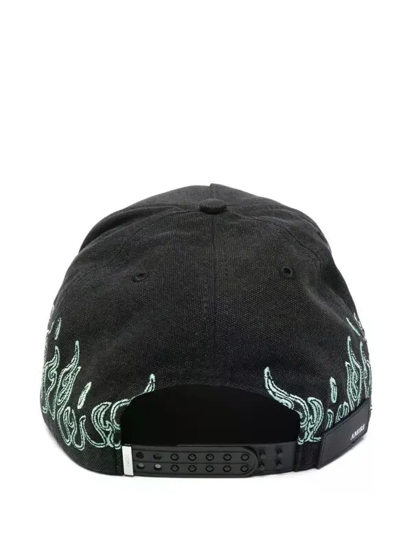 Amiri Flame Embroidered Baseball Cap - Black