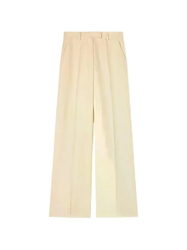 RETORI Retro Pleated Silk Shantung Wide-leg Trousers
