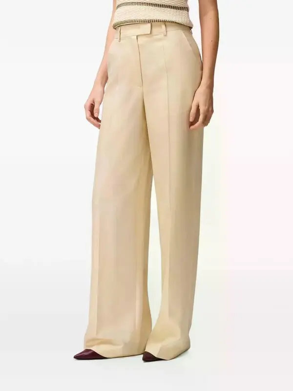 RETORI Retro Pleated Silk Shantung Wide-leg Trousers