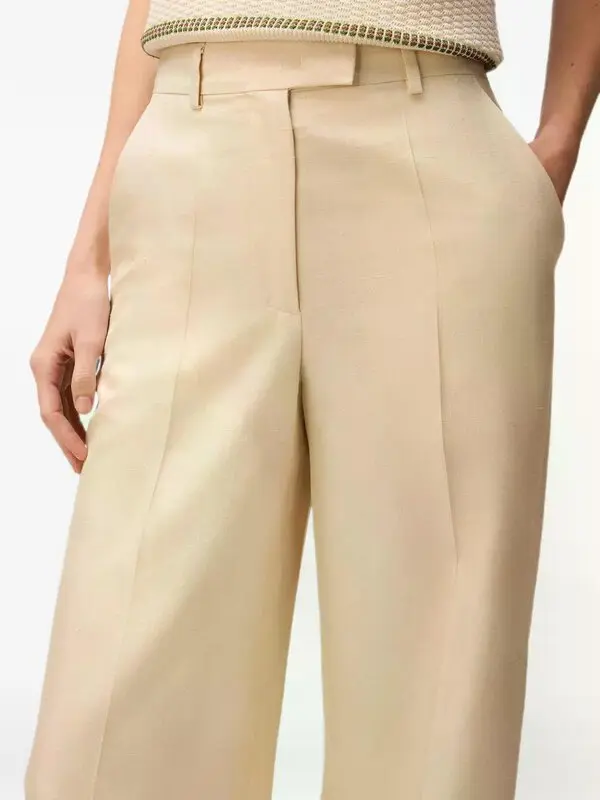 RETORI Retro Pleated Silk Shantung Wide-leg Trousers