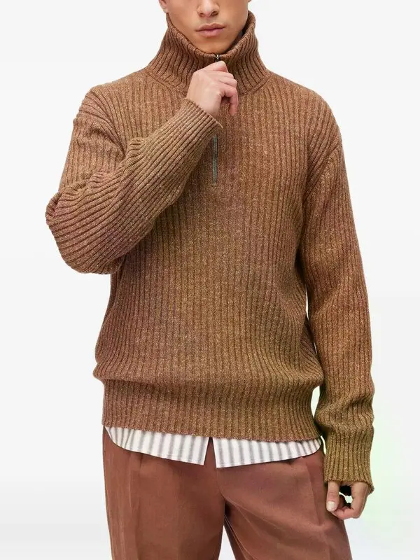 RETORI Ribbed Zip-up Sweater