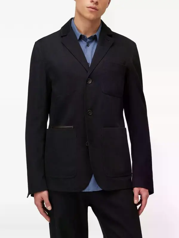 RETORI Denim-effect Single-breasted Wool Blazer