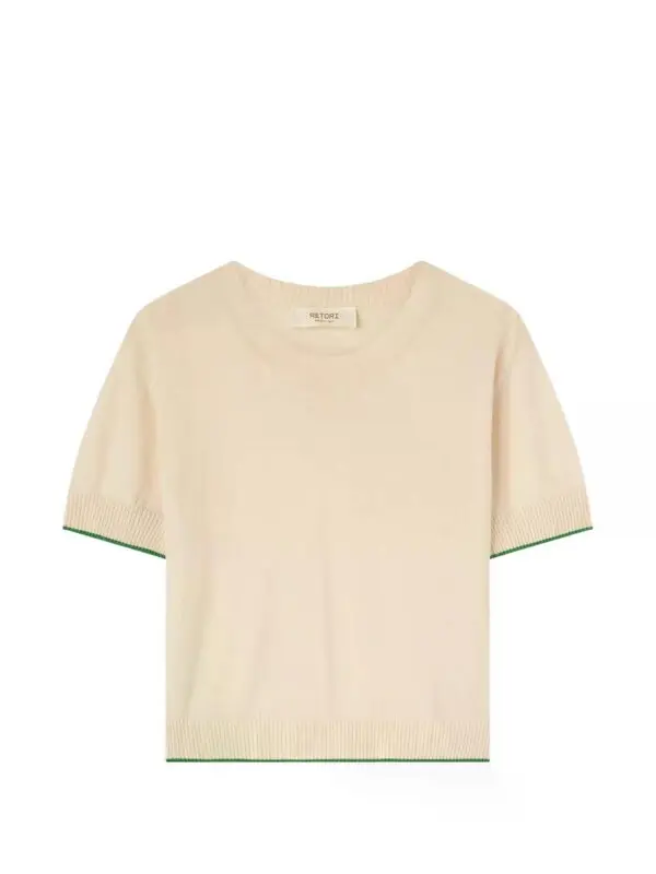 RETORI Stripe-trim Knitted T-shirt