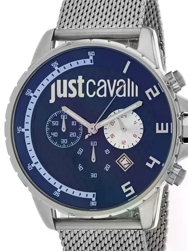 Just Cavalli 44mm Chronograph Watch With Dial And Mesh Strap