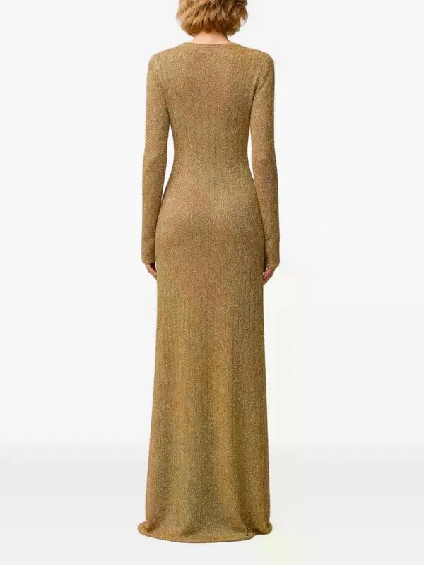 RETORI Retro Floral-jacquard Knitted Maxi Dress