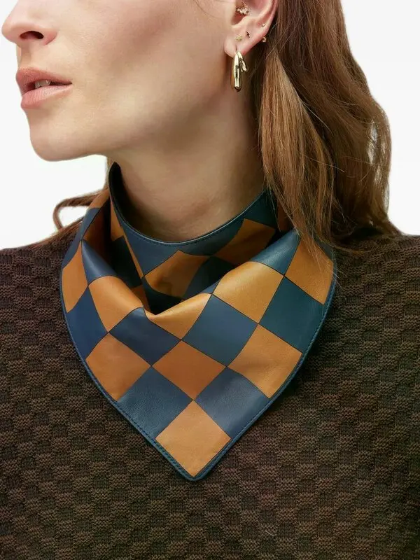 RETORI Damier-pattern Lambskin Bandana