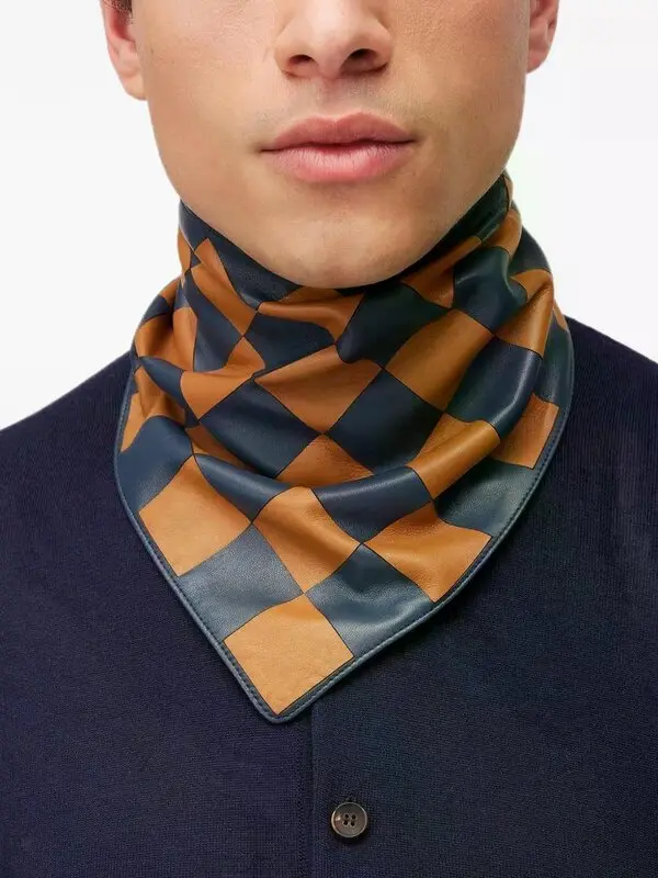RETORI Damier-pattern Lambskin Bandana