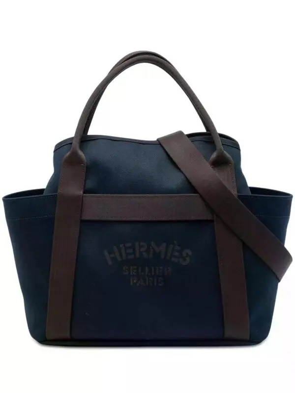 Hermès 2024 Toile Sac De Pansage Grooming Bag Satchel - Blue
