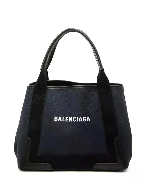 Balenciaga 2006 Canvas Navy Cabas S Tote Bag - Blue