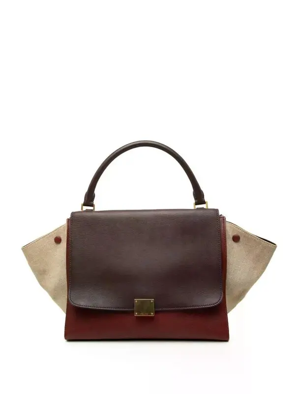 Celine 2012 Medium Tricolor Leather Trapeze Satchel Tote Bag