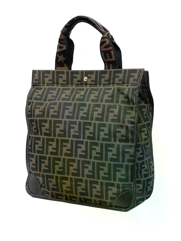 Fendi 2000-2010 Zucca Canvas Shopping Tote Bag