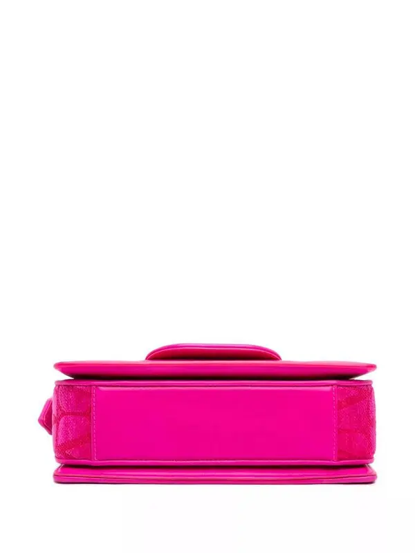 Valentino Garavani La Petit Leather Trimmed Toile Deuxieme Iconographe Satchel - Pink