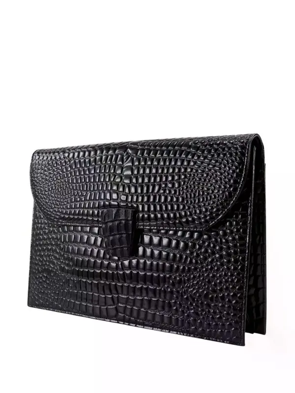 Saint Laurent Embossed Patent Leather Clutch Bag